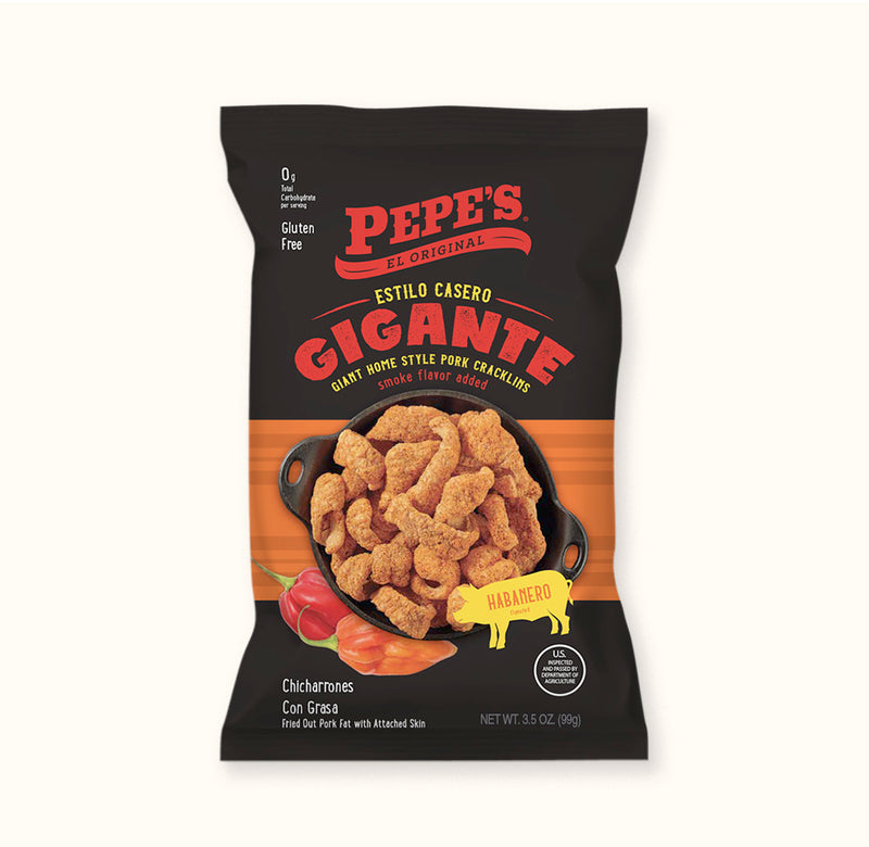 Spicy Habanero Gigante Cracklins | Pepe's El Original - PorkRinds.com